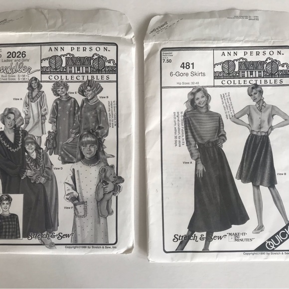 Ann Person Stretch & Sew | Other | 2 Ann Person Patterns 6 Gore Skirt ...